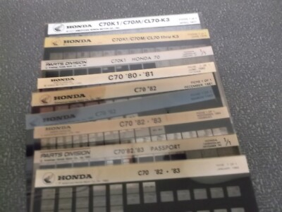 Honda C70 Passport Microfiche Parts 9 CARD LOT K1 thru 1983 Micro Film ...