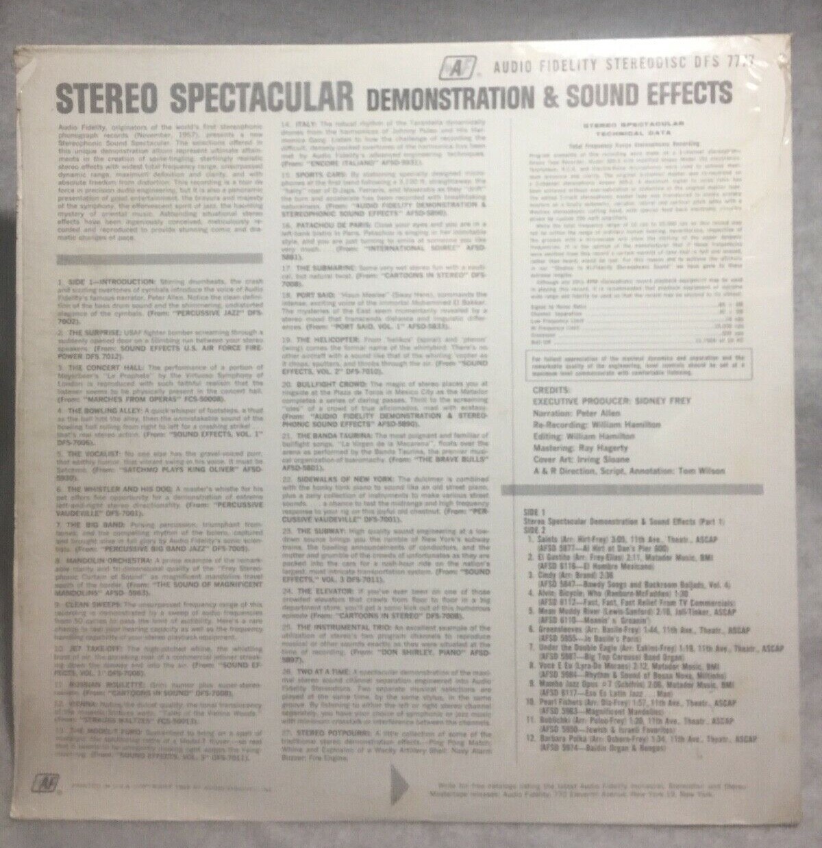 STEREO SPECTACULAR Demonstration & SOUND EFFECTS - 12" Vinyl Record LP ...