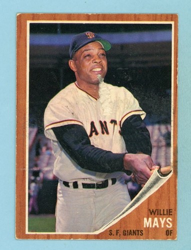 1962 Topps #300 Willie Mays San Francisco Giants Baseball Card Low ...