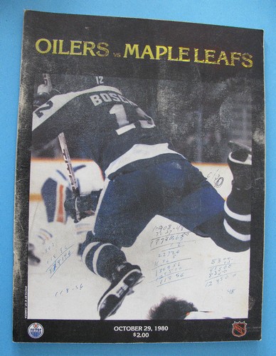 1980 EDMONTON OILERS/TORONTO MAPLE LEAFS HOCKEY PROGRAM | eBay
