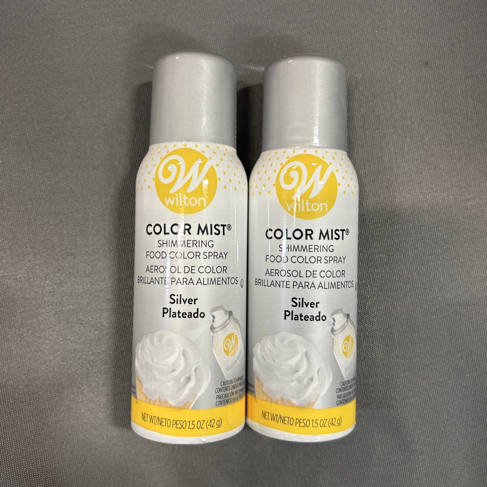 6 WILTON SILVER COLOR MIST FOOD SPRAY 1.5 oz BAKING HOLIDAY KIDS ...