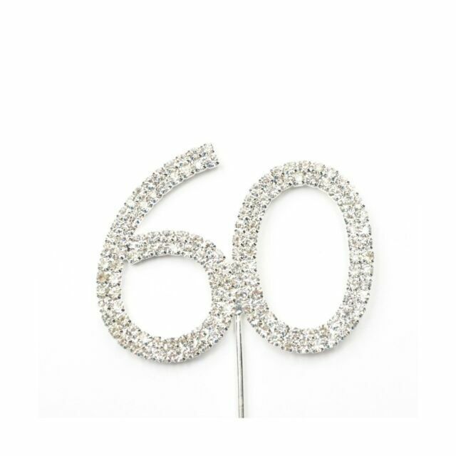 Cosmos Rhinestone Crystal Silver Number 60 Birthday 60th Anniversary ...