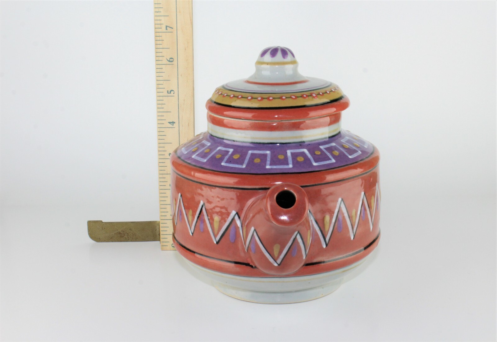 Erandi Mexican Pottery Tea Pot Terra Cotta Purple Tonala Mexico | eBay