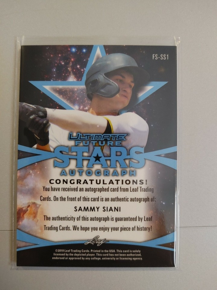 2019 Leaf Ultimate Draft Future Stars Pittsburgh Pirates Prospect Sammy ...