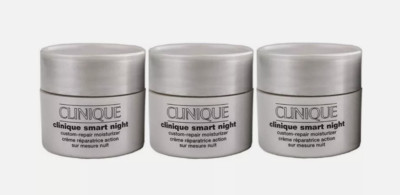 3 X CLINIQUE SMART NIGHT CUSTOM-REPAIR MOISTURIZER FOR DRY # 2 NIB @ 7 ...