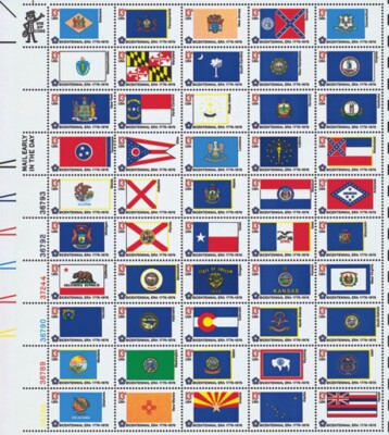 Scott #1633-1682 50 State Flags Bicentennial Series 13c (Sheet of 50 ...
