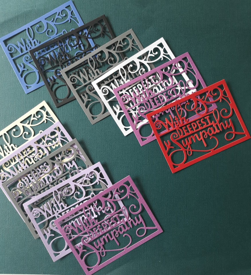 WITH DEEPEST SYMPATHY DIE CUTS FOR CARDMAKING 6 PC.~ ASSORTED COLORS | eBay