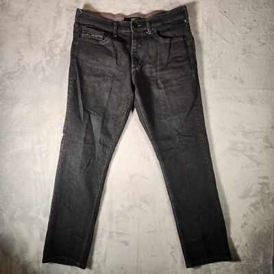 Fried Denim Jeans Men 34x30 Black Slim Straight Leg Pants Travel Work ...