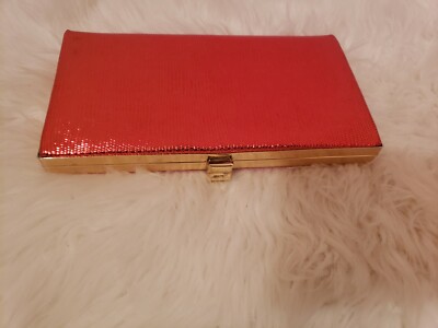 Vintage Shirl Miller Womens Purse Small Red Suede Leather Carry Clutch ...