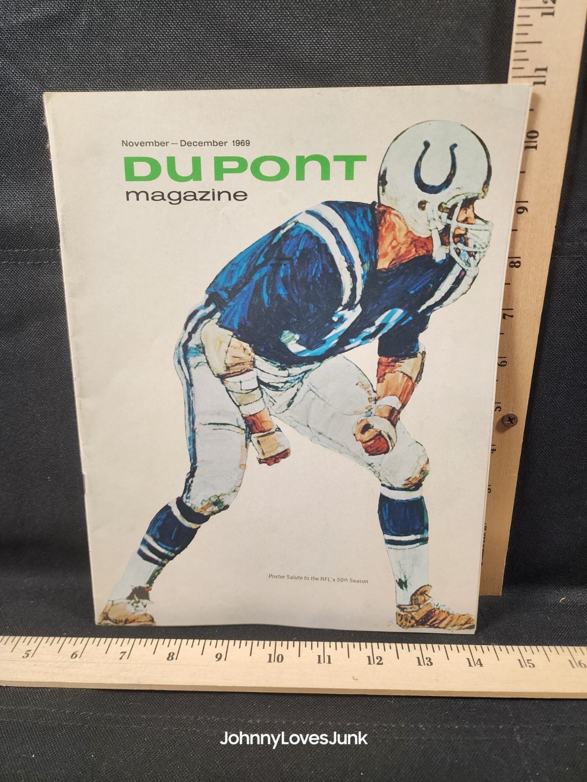 Dupont Magazine Nov/Dec 1969 Complete Poster Salute To The NFL's 50th ...