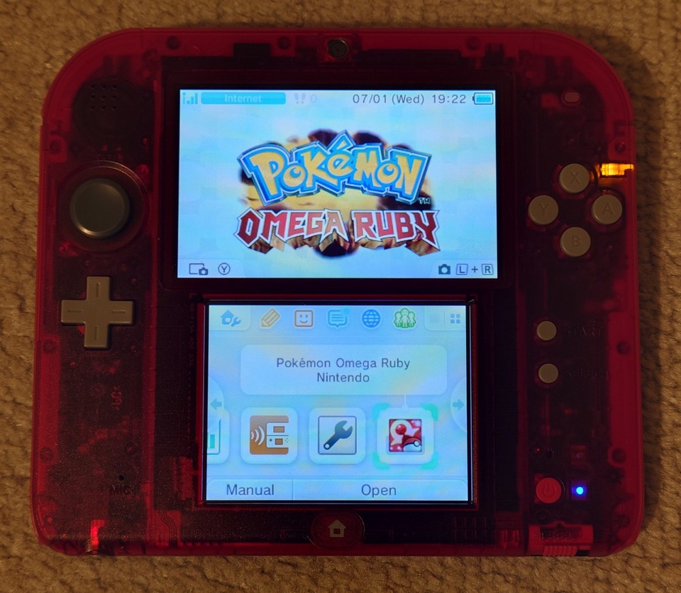 Pokemon Omega Ruby Nintendo 2DS Console Transparent Red Limited Edition ...
