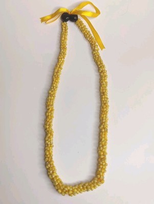 Hawaiian Mongo Shell Cluster Lei Necklace Yellow Shells Brown Kukui Nut ...