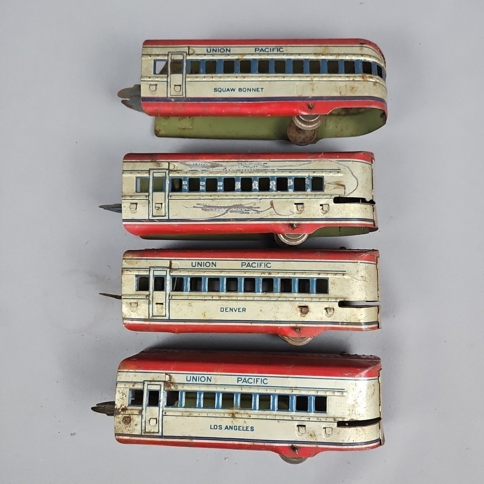 Marx Union Pacific Streamliner Diesel Passenger Cars Train O O-27 Gauge ...