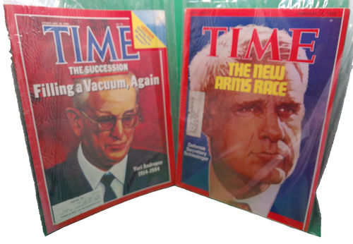 Time Magazine Schlesinger 1974 Andropov 1984 cover issue complete lot 2 ...