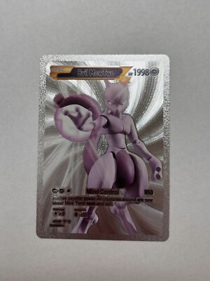Evil Mewtwo EX Silver Foil Fan Art Display Card Mind Control Card NM/M ...