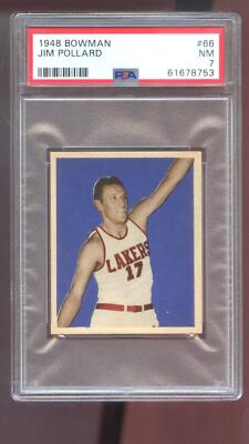 1948 Bowman #66 Jim Pollard ROOKIE RC PSA 7 Graded Basketball Card 48 ...