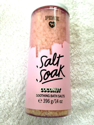 New VS Victoria Secret PINK Salt soak Coconut Soothing Bath Salts 14 oz ...