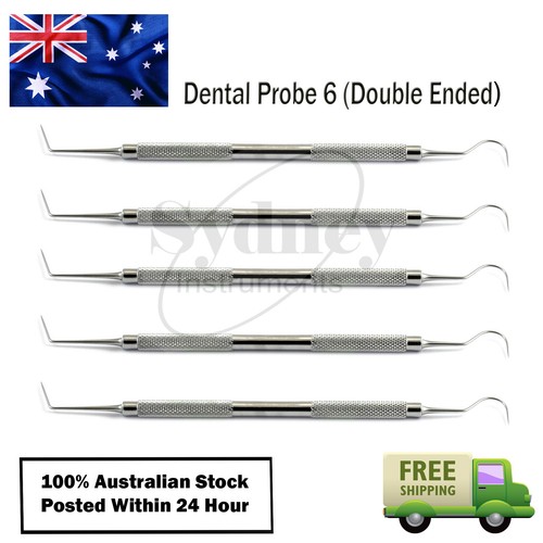 Dental Endodontic Hygiene Probe Hook Dentists Pick Explorer 6 Double ...
