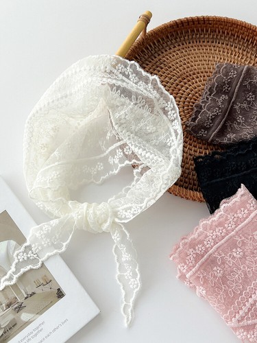 Women Lace Hollow Triangle Hair Head Wrap Scarf Headband Floral Bandana ...