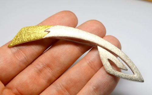 LARGE ! 925 STERLING SILVER DESIGNER LONG BROOCH | eBay