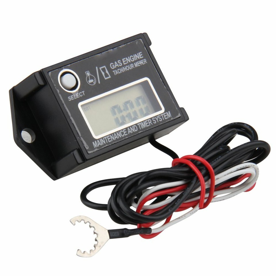 1Pcs Tiny Tach Digital Hour Meter/Tachometer for Marine Spark Mower ...