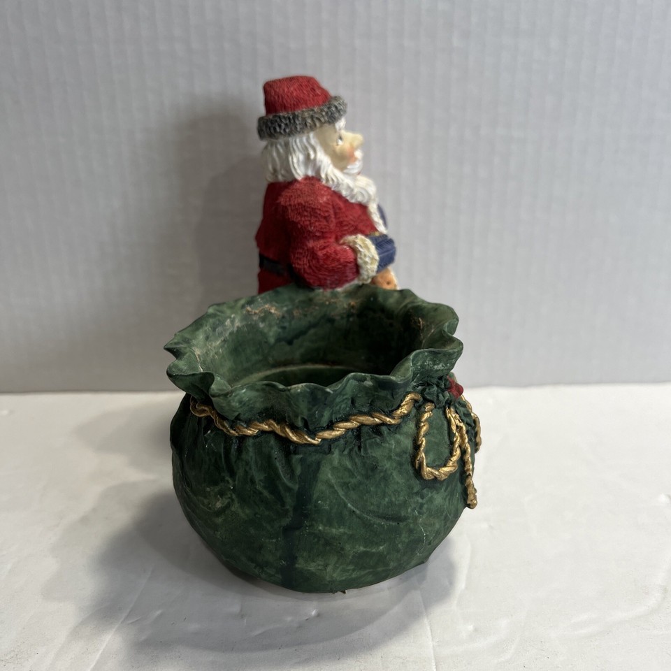 Resin Santa Holding Toys & Large Candle Holder, Vase Christmas Decor | eBay