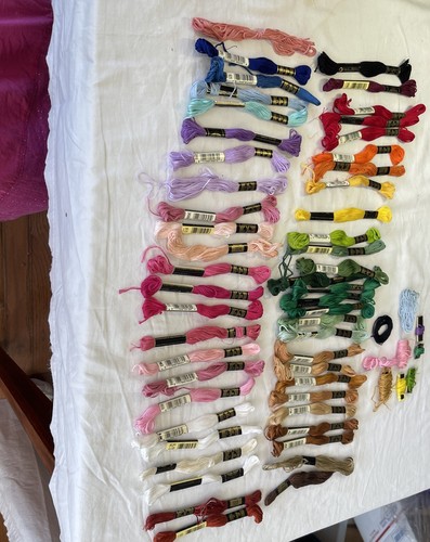 DMC Floss Lot Embroidery Thread 50 Skein Mixed Lot Multicolor Craft ...