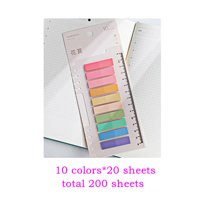 200pcs Page Markers Morandi Sticky Note Tabs Colored Book Flags Strip ...