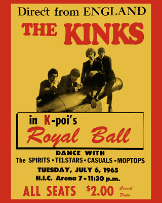 THE KINKS - Wall Art of Concert Poster (1965), 8x10 Photo | eBay