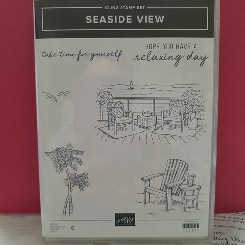 Stampin' Up Brand Red Rubber Cling Stamp Set "Seaside View" | eBay