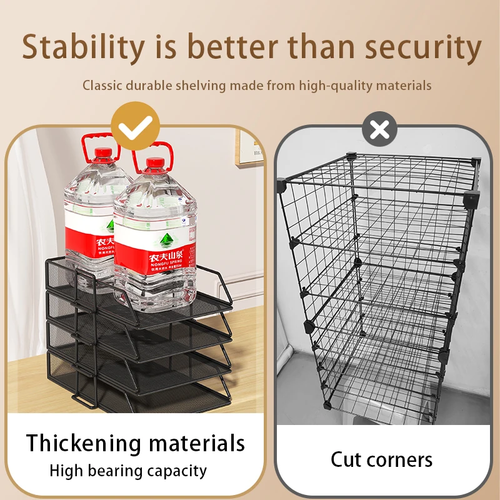 Metal Desktop File Rack, Bookcase, Office File Storage Box, Multi-Layer ...