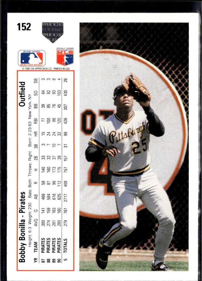 1991 Upper Deck Bobby Bonilla Pittsburgh Pirates #152 | eBay