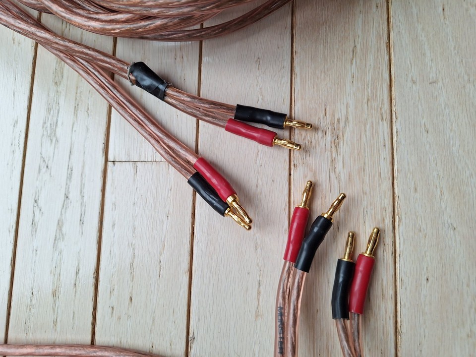 (2) 70 Feet Total Monster Cable Duraflex Speaker Cables W/ Banana Plugs ...
