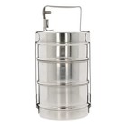 Stainless Steel Tiffin 8x3 Big Size Lunch Box Tiffin Round Food ...