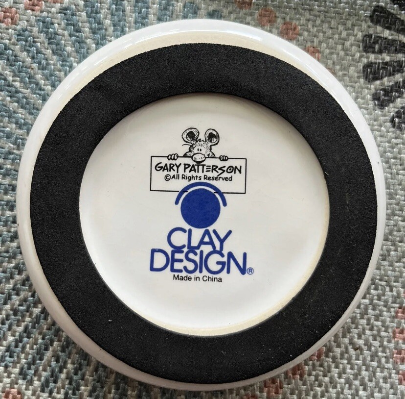 4 CAT COASTERS by GARY PATTERSON CLAY DESIGN Rubber Bottom Barware ...