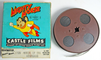 Mighty Mouse - Vintage B/W Silent 100' 16mm Castle Film - Wreck of the ...