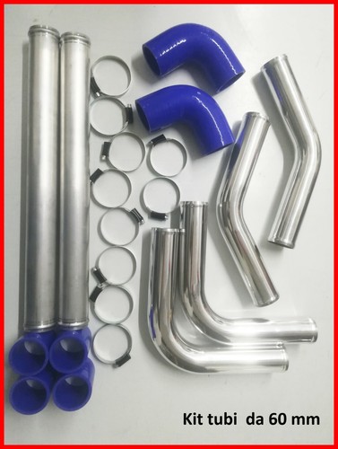Kit tubi intercooler universale in alluminio silicone 60 MM manicotto ...