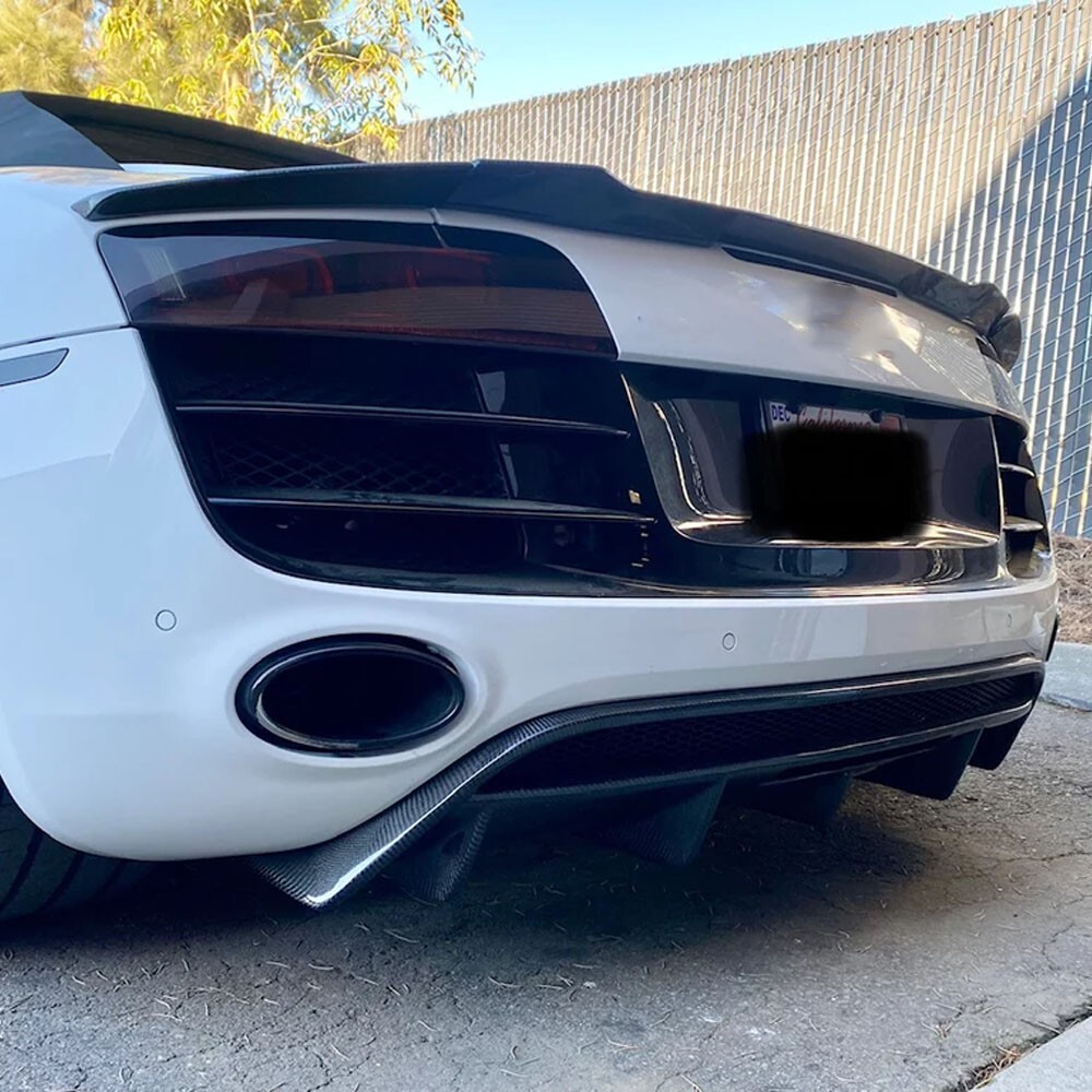 Fits Audi R8 GT V8 V10 Coupe 10-15 REAL CARBON Rear Bumper Lip Diffuser ...