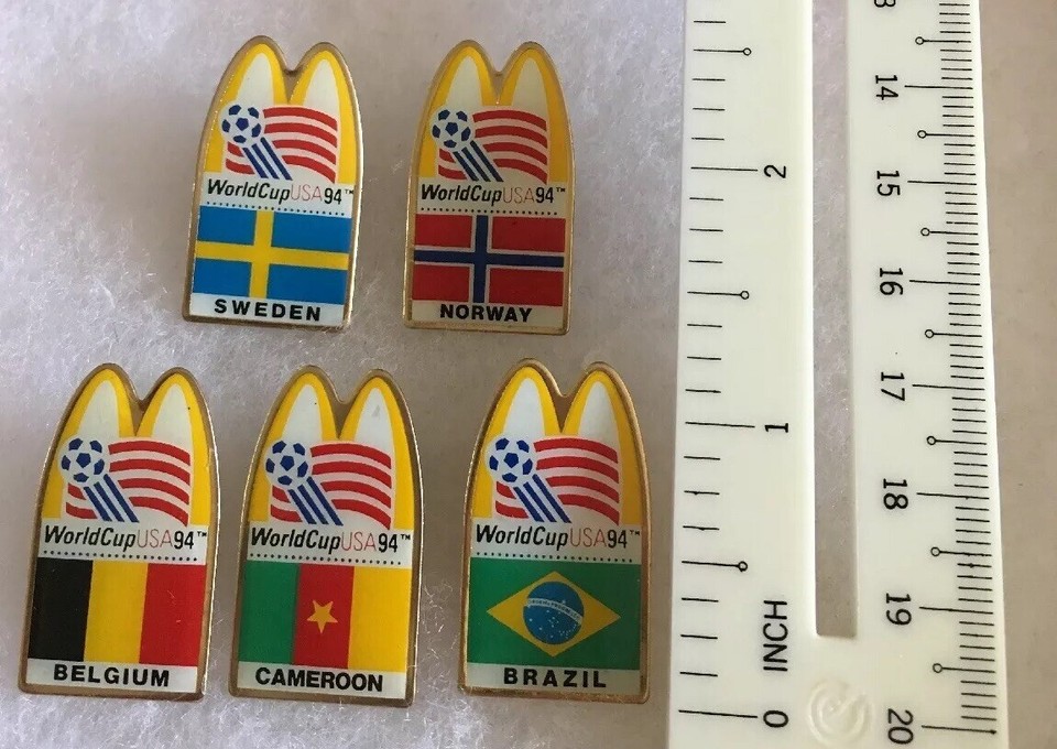 Vtg McDonald's World Cup Soccer Lapel Pin Lot 1994 Sports Pins Brazil ...