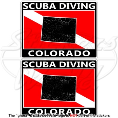 COLORADO SCUBA DIVING Drapeau-Carte Forme États-Unis, 75mm Vinyle ...