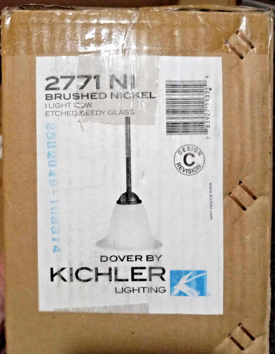 One Light Mini Pendant In Brushed Nickel By Kichler From The Dover ...