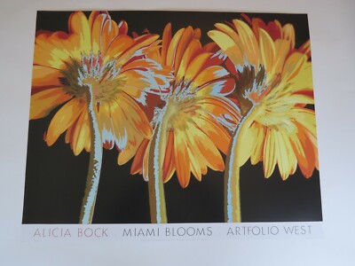 Art print poster Lithograph Alicia Bock flower Miami Blooms bright ...