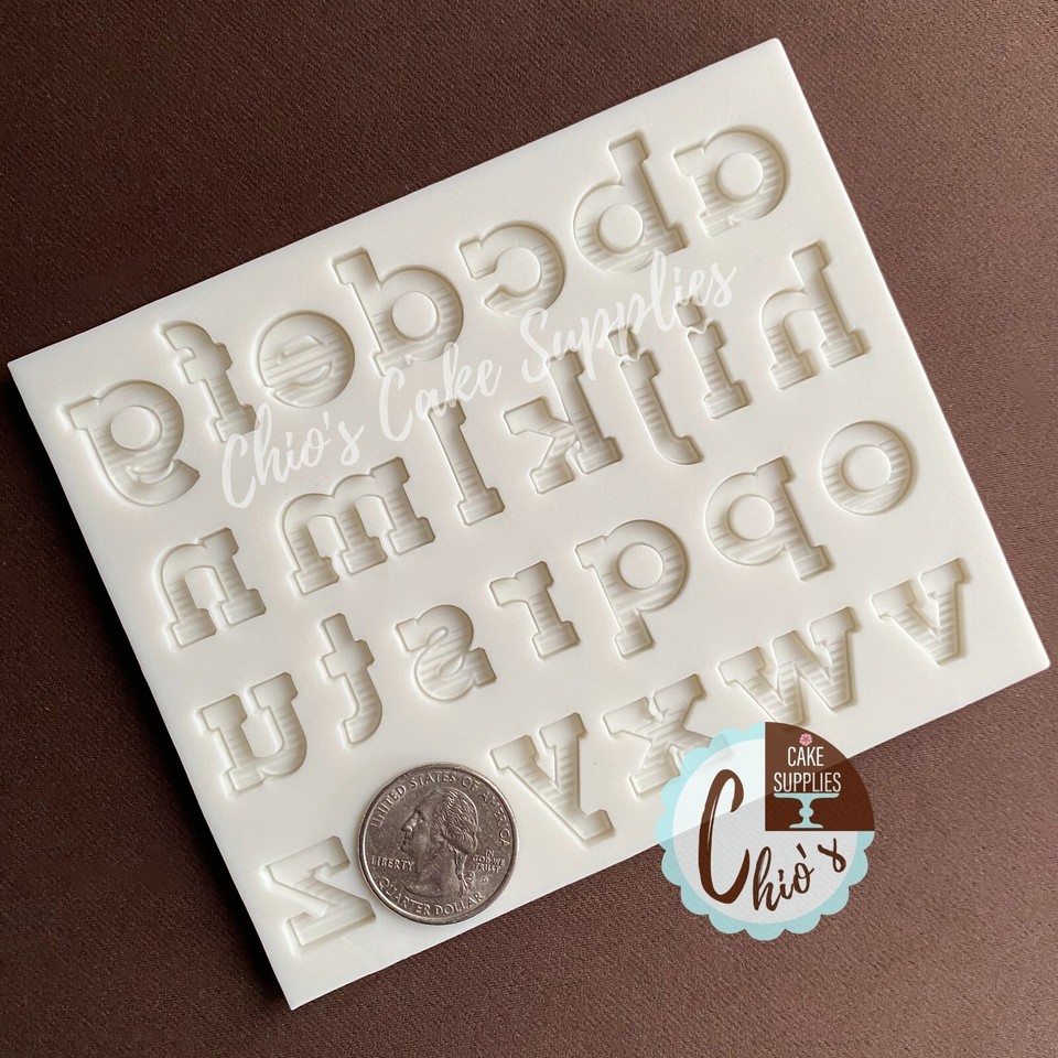 Alphabet letters, uppercase / lowercase and numbers Silicone Molds ...
