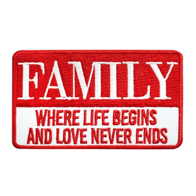 Family where life begin patch motivational Patch Embroidered Iron on ...