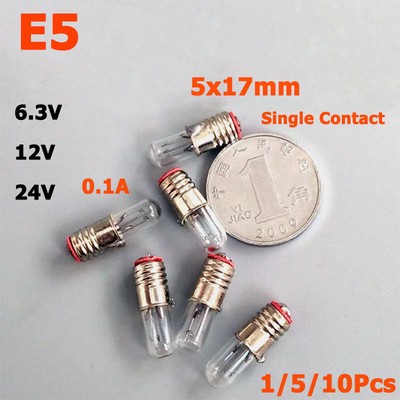 E5 Screw Mini Light Bulb Small Signal Lamp Beads 6.3V/12V/24V 0.1A 0.5W ...