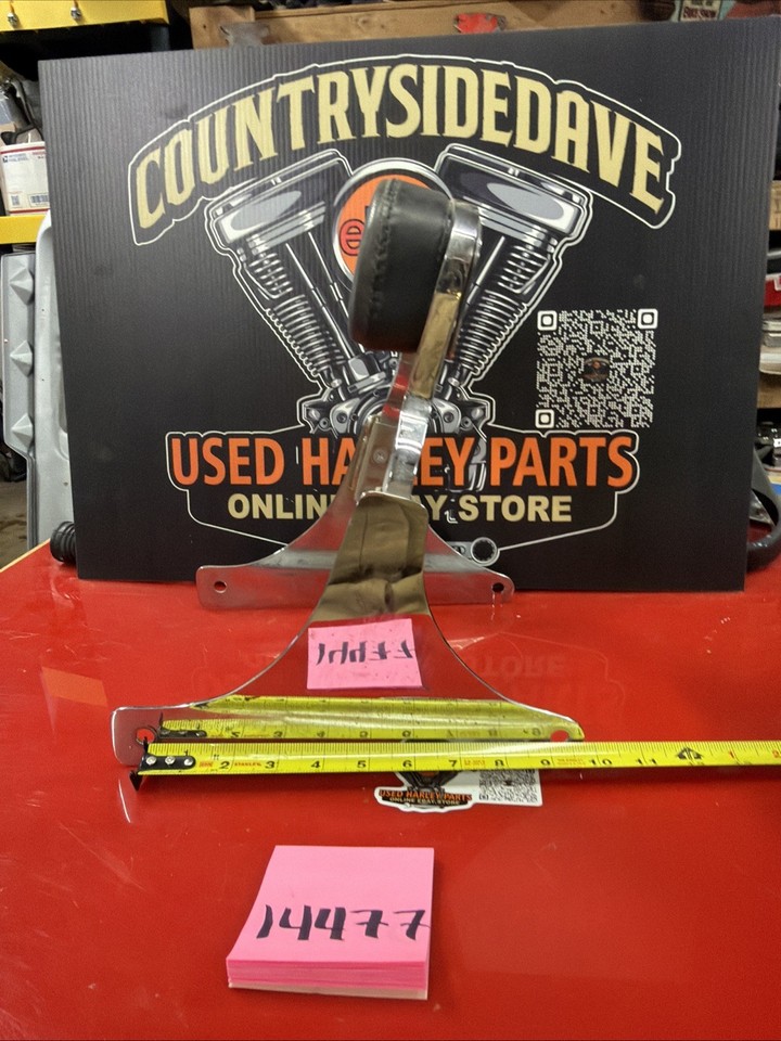 Harley Short Narrow Genuine Backrest Sissy Bar Side Plates Uptight Pad ...