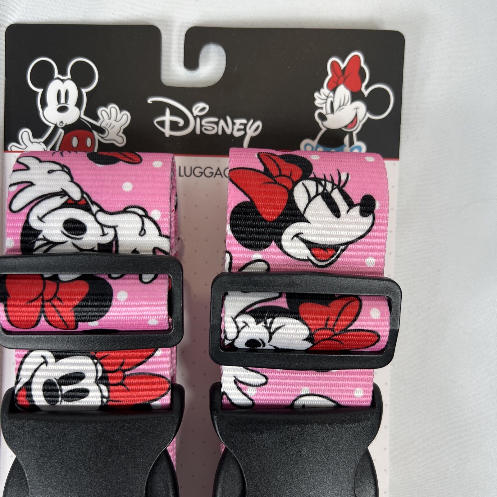Disney Minne Mouse Luggage Straps Traveling Set Of 2 Adjustable 30”-72 ...
