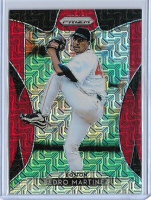 RARE 2019 PANINI PRIZM PEDRO "MR. HOF" MARTINEZ CARD #287 ~ 001/299 ...