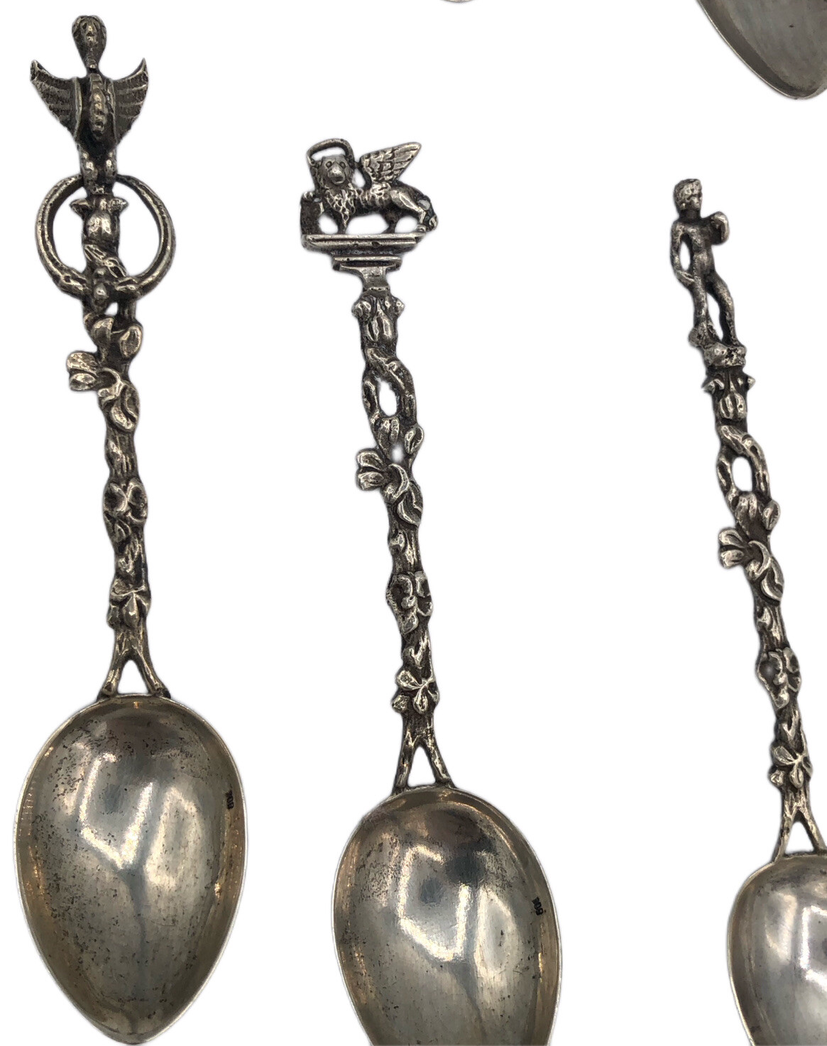 Set 11 Italian 800 Silver Demitasse Figural Souvenir Spoons Made in ...