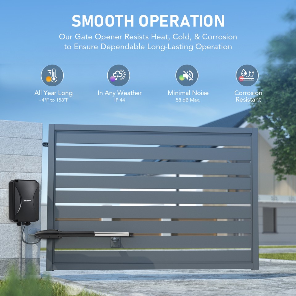 CO-Z Automatic Swing Gate Opener with Remote Controls for 660lb Home ...